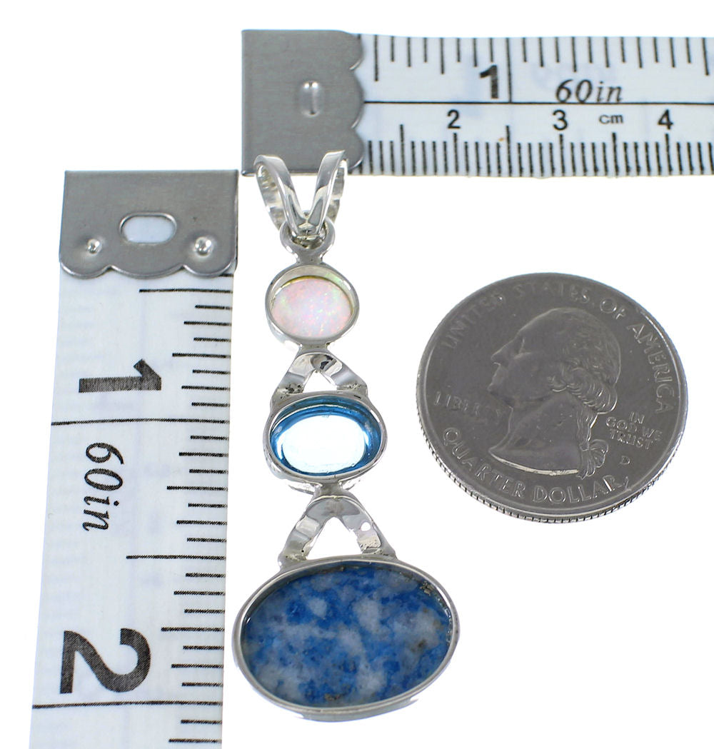 Silver Multicolor Southwest Pendant YX77117 – SilverTribe