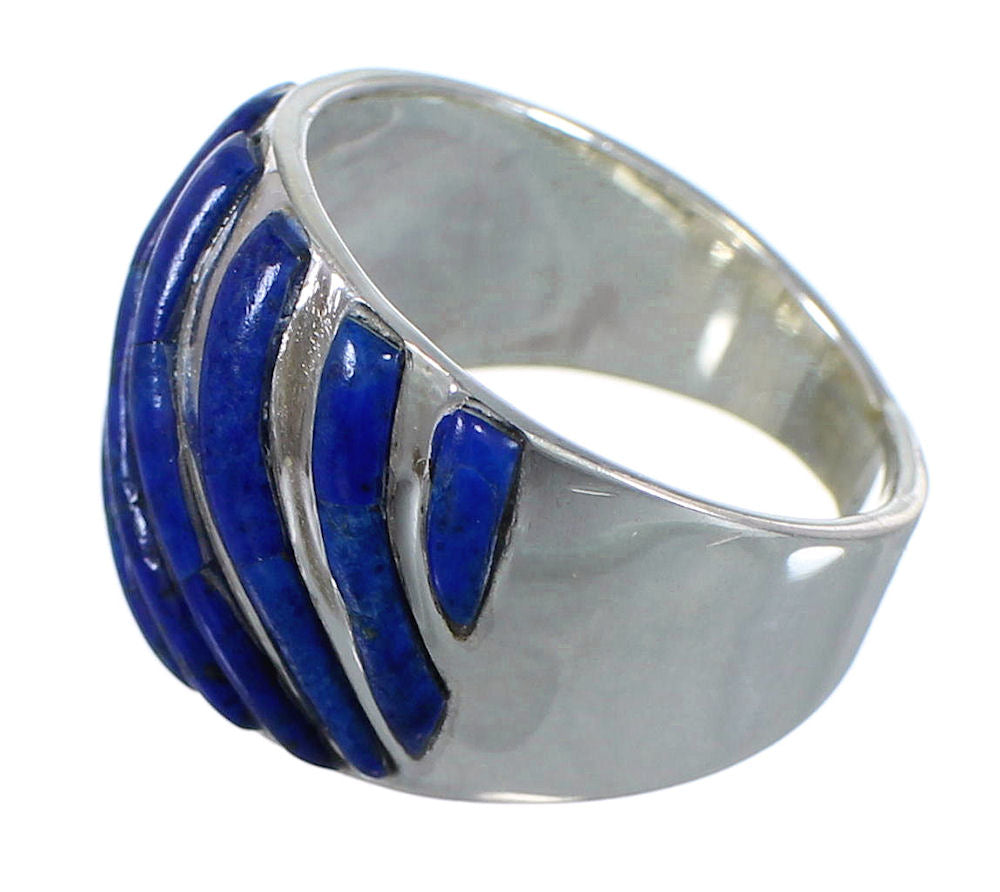 Genuine Sterling Silver Lapis Inlay Ring Size 6-3/4 RX92222 – SilverTribe