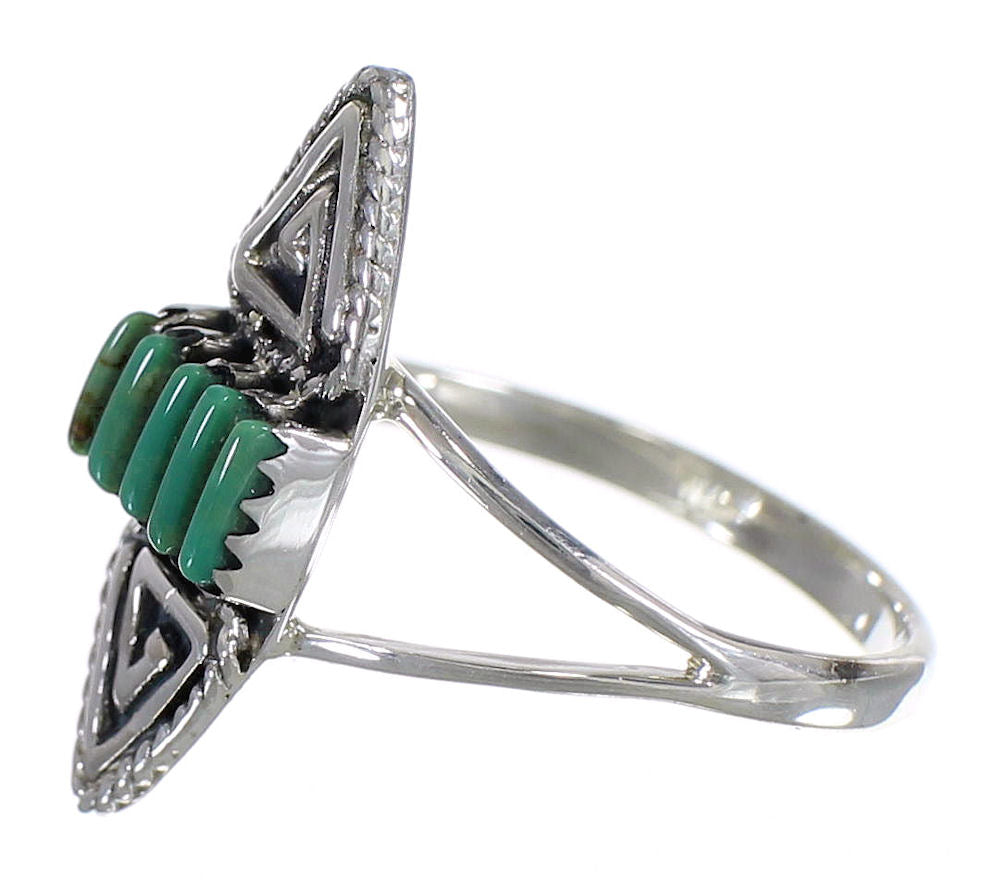 Turquoise Authentic Sterling Silver Southwestern Water Wave Needlepoin ...