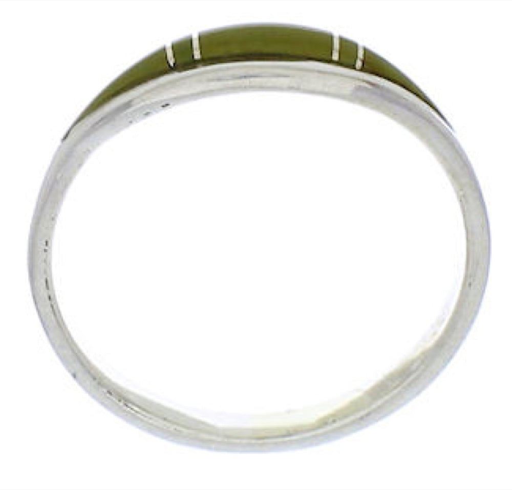 Genuine Sterling Silver Turquoise Inlay Ring Size 8-1/2 ZX36264 ...