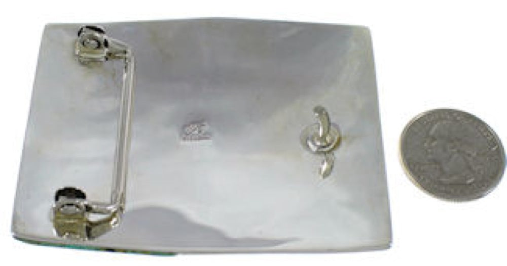 Southwestern Water Wave Turquoise Sterling Silver Belt Buckle AW75366 ...