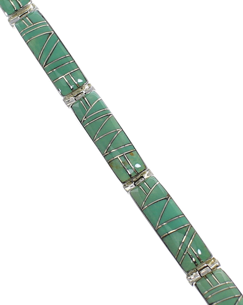 Southwestern Turquoise Genuine Sterling Silver Link Bracelet AX55185 ...
