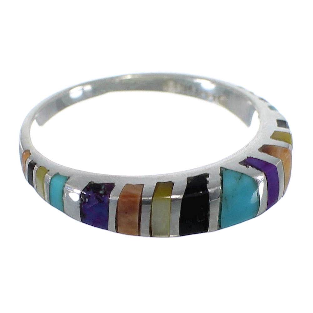 Multicolor Southwestern Sterling Silver Ring Size 5-1/4 YX76241 ...