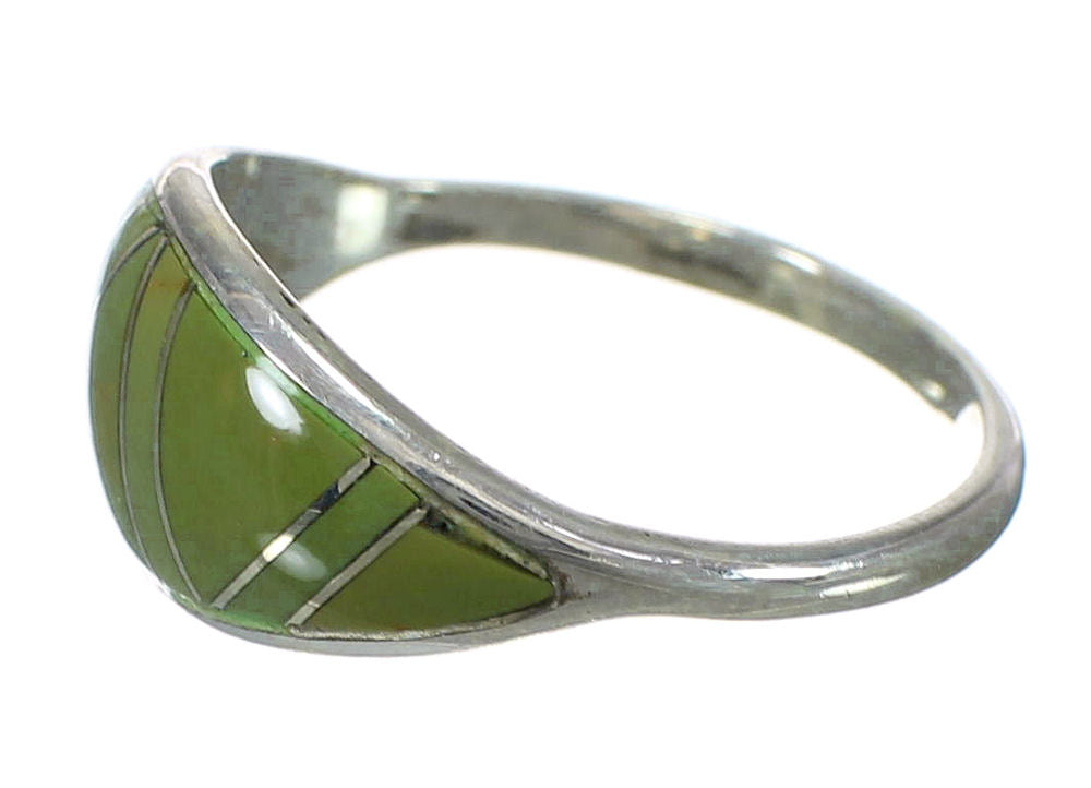 Sterling Silver And Turquoise Inlay Southwestern Ring Size 6-1/4 WX627 ...