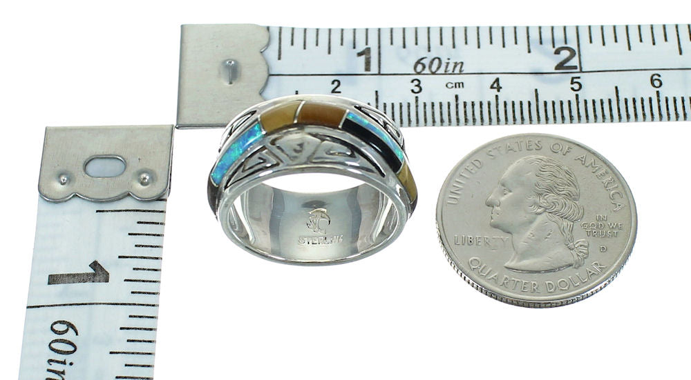 Water Wave Multicolor Silver Southwest Ring Size 5-3/4 YX75371 ...