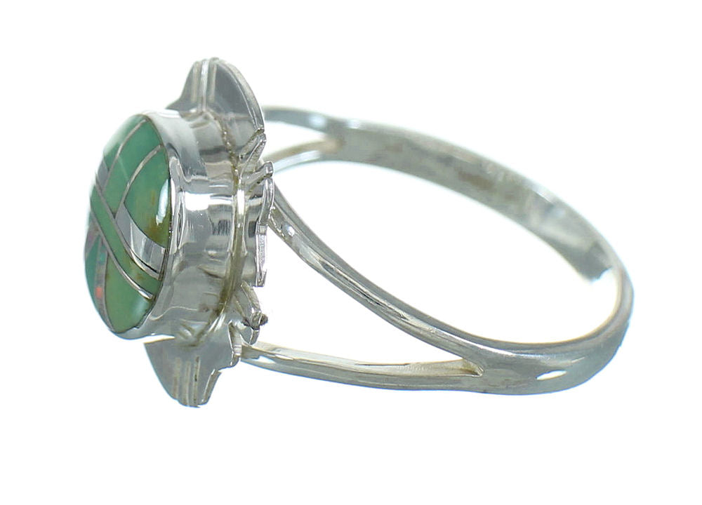 Southwest Opal Turquoise Inlay Genuine Sterling Silver Ring Size 4-1/2 ...