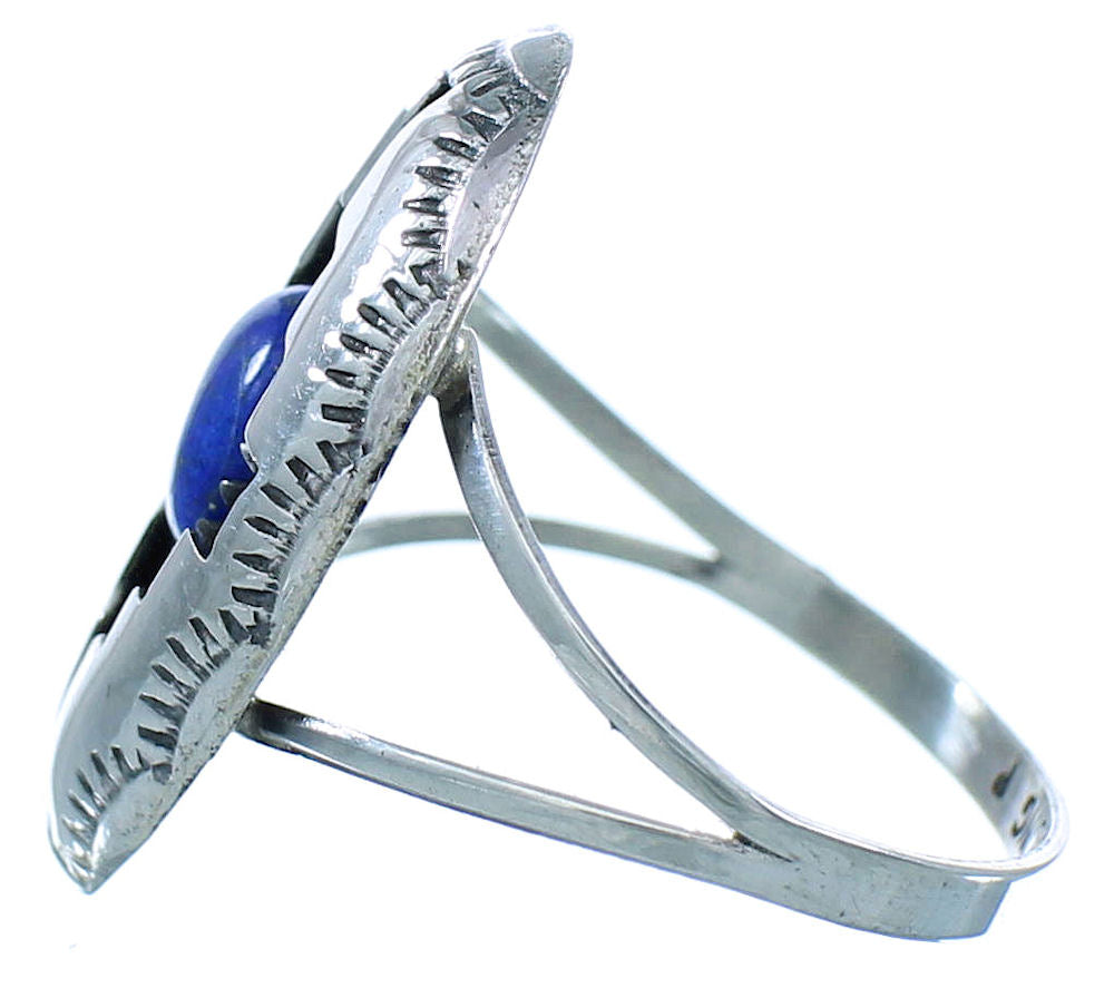 Authentic Sterling Silver Native American Navajo Lapis Ring Size 7 TX1 ...