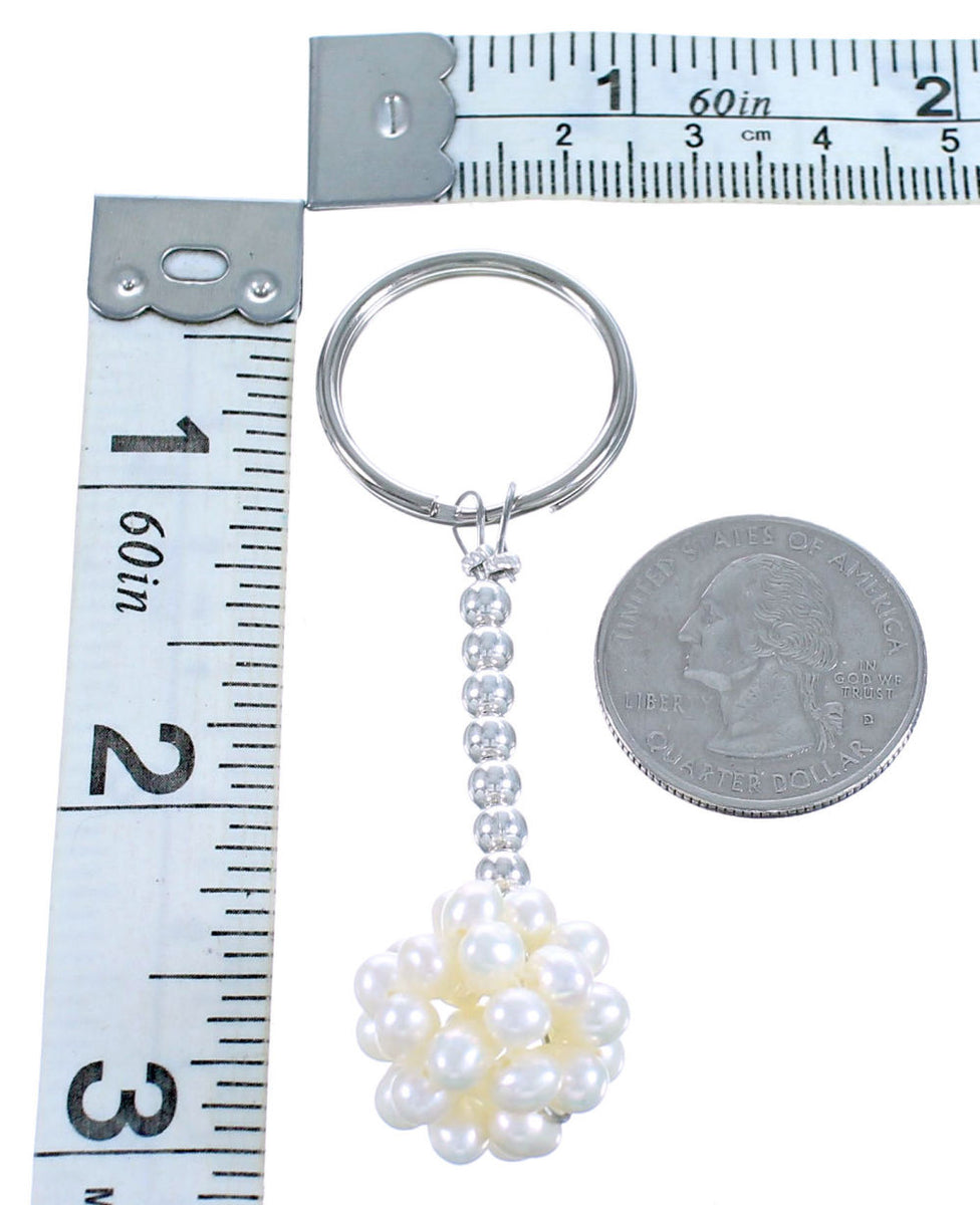 Mother Of Pearl Genuine Sterling Silver Bead Key Chain RX115352 ...