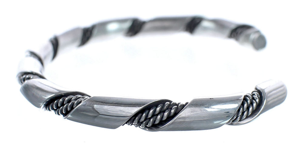 Native American Navajo Authentic Twisted Sterling Silver Cuff Bracelet ...