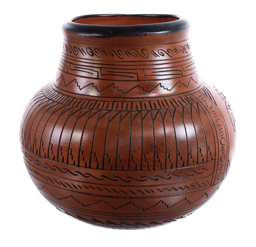 Navajo Hand Crafted Eagle Pottery JX123744 – SilverTribe