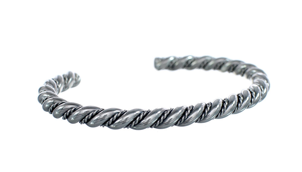 Native American Navajo Twisted Sterling Silver Cuff Bracelet JX123932 ...