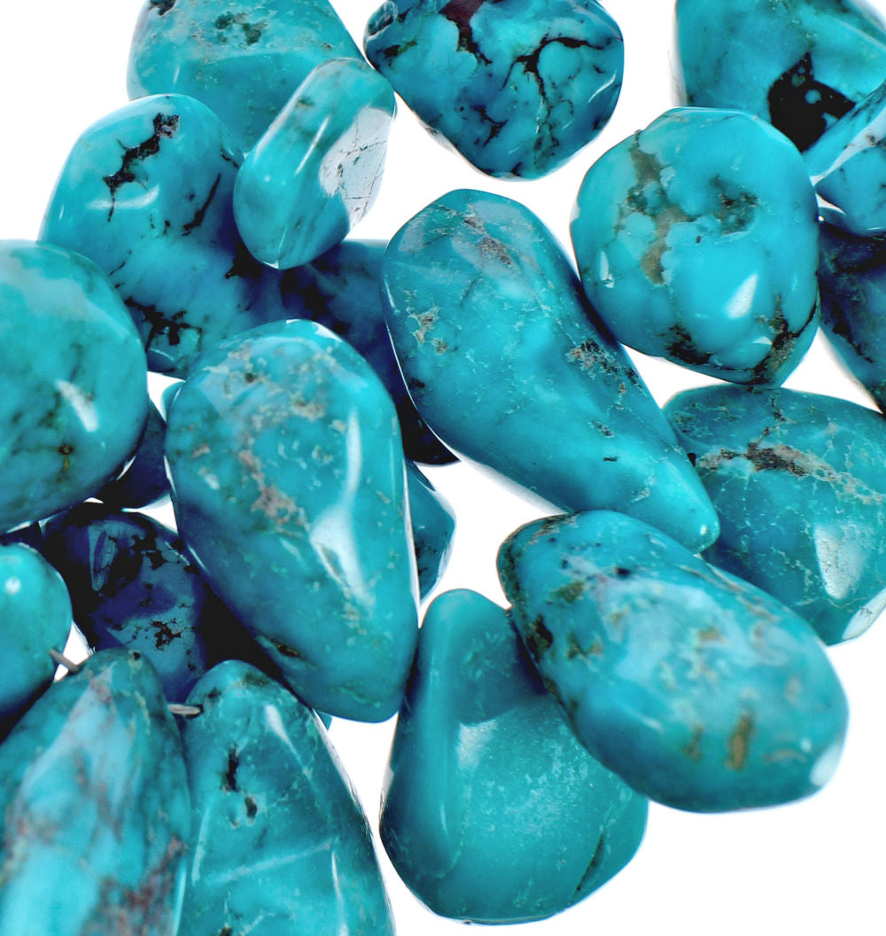 Native American Sterling Silver Two Strand Kingman Turquoise Bead Neck ...