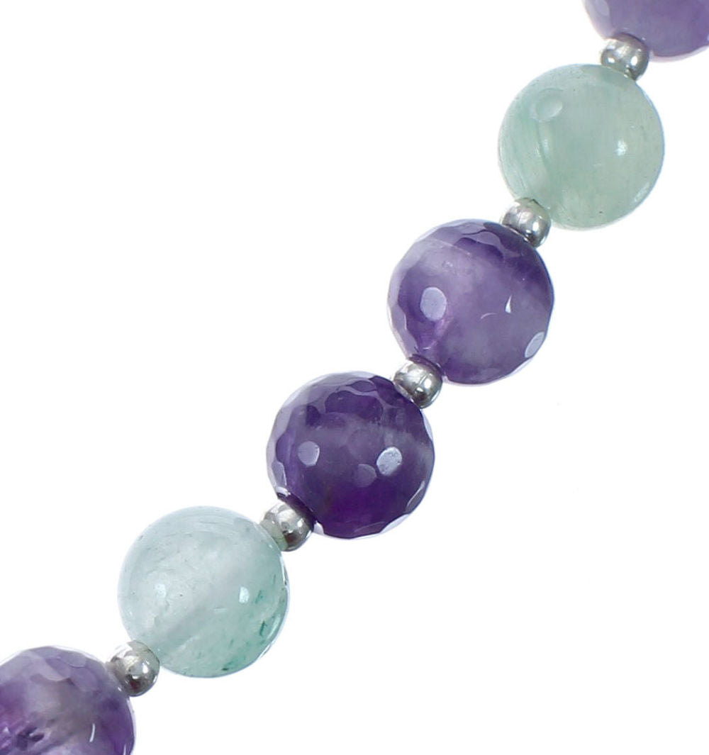 Native American Jade and Charoite Sterling Silver Bead Necklace JX1270 ...
