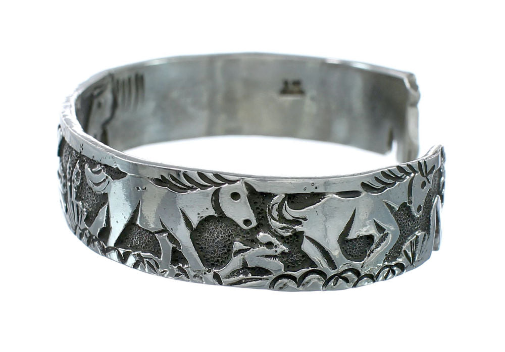 Native American Navajo Sterling Silver Horse Cuff Bracelet JX130602 ...