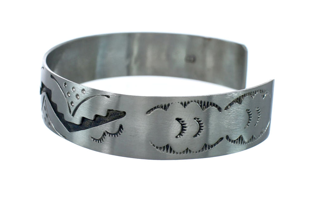 Native American Navajo Sterling Silver Cuff Bracelet JX130585 – SilverTribe